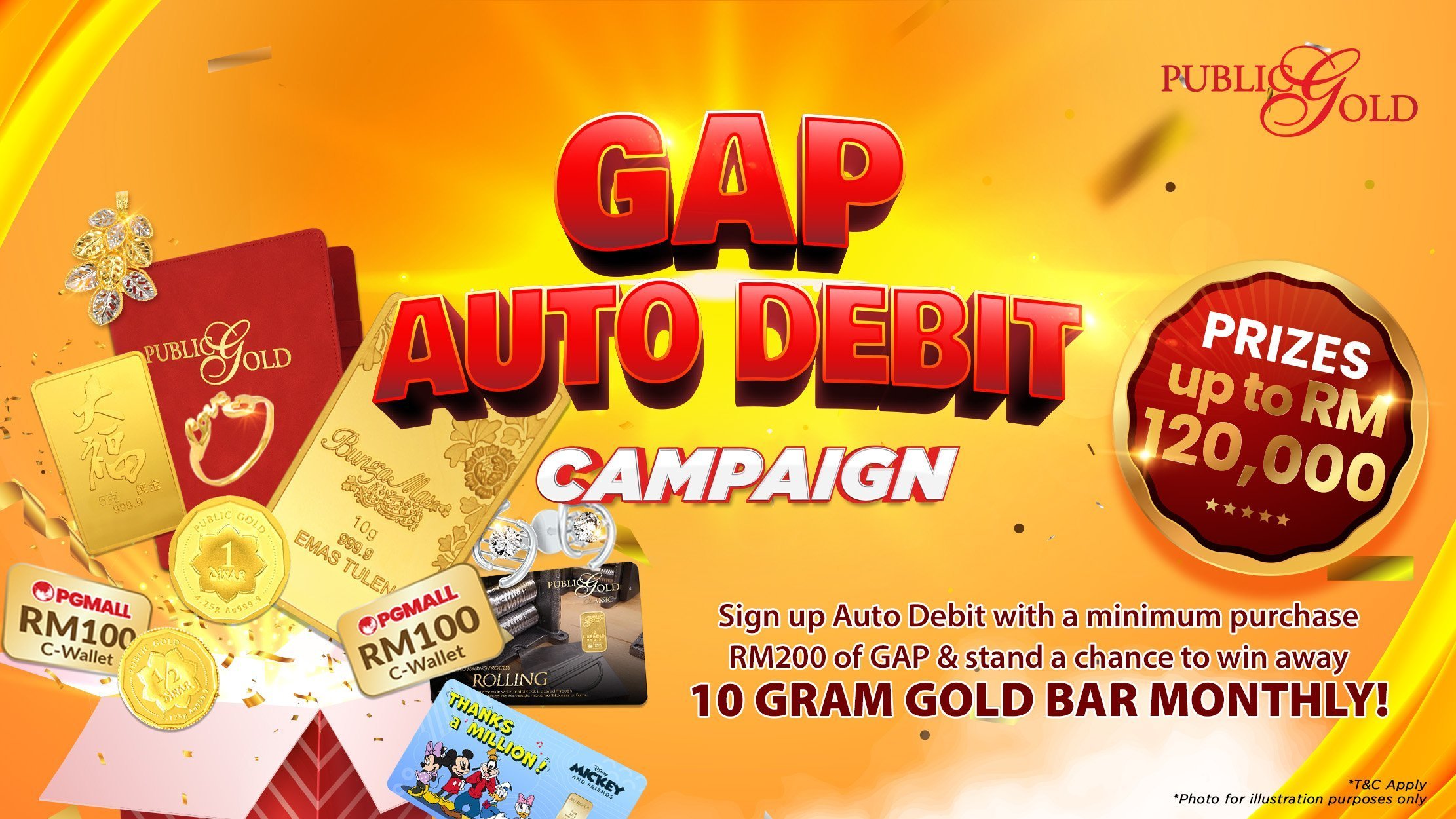 Menangi 10 gram goldbar dengan auto-debit akaun GAP - Public Gold Malaysia